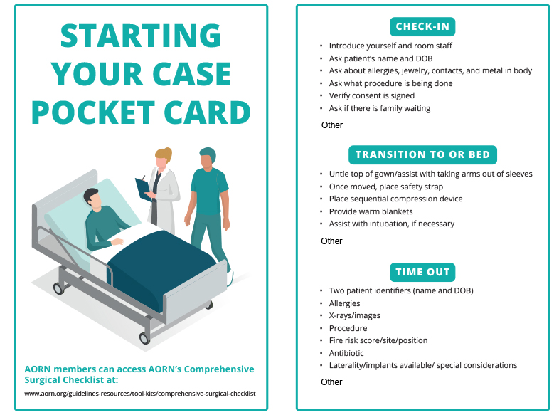 Pocket Guide: Starting Your Case | AORN Pocket Guide: Starting Your Case | AORN